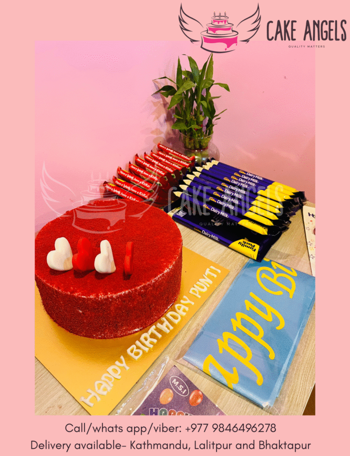Red Velvet Cake And Chocolate Combo - Cake Angels